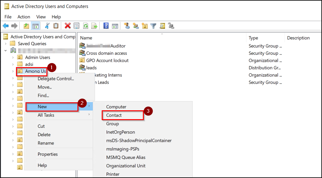 Get a List of All Contacts in Active Directory