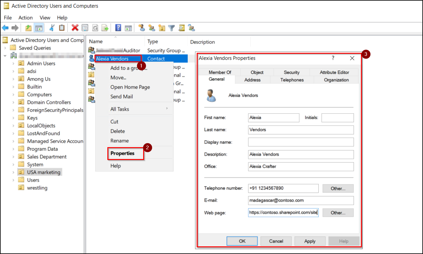 Get a List of All Contacts in Active Directory