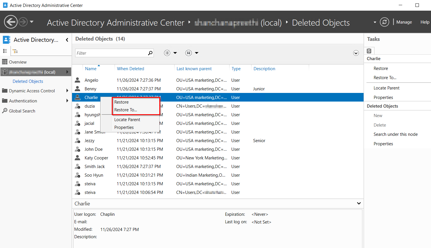 Find Deleted Users in Active Directory