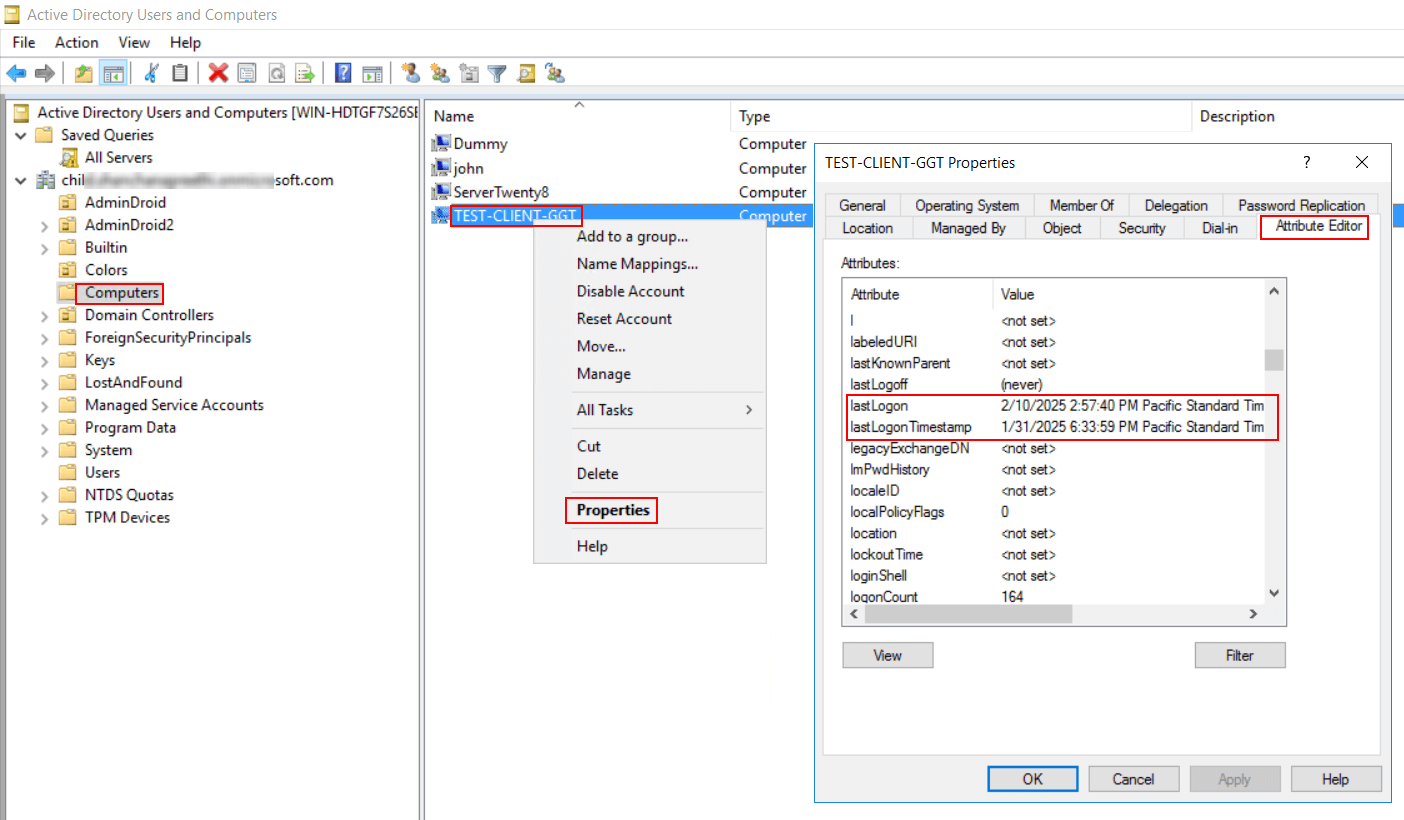 Check Users Last Logon in Active Directory