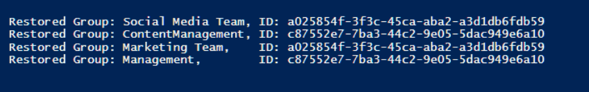 List Restored & Renewed Groups in M365