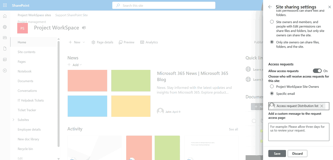 Track Site Access Requests in SharePoint Online
